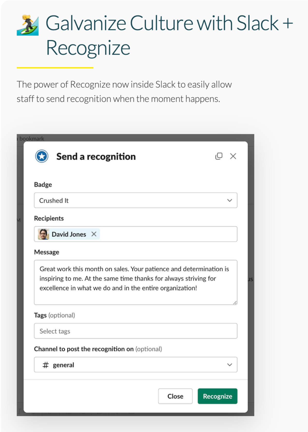Recognize: Product Updates