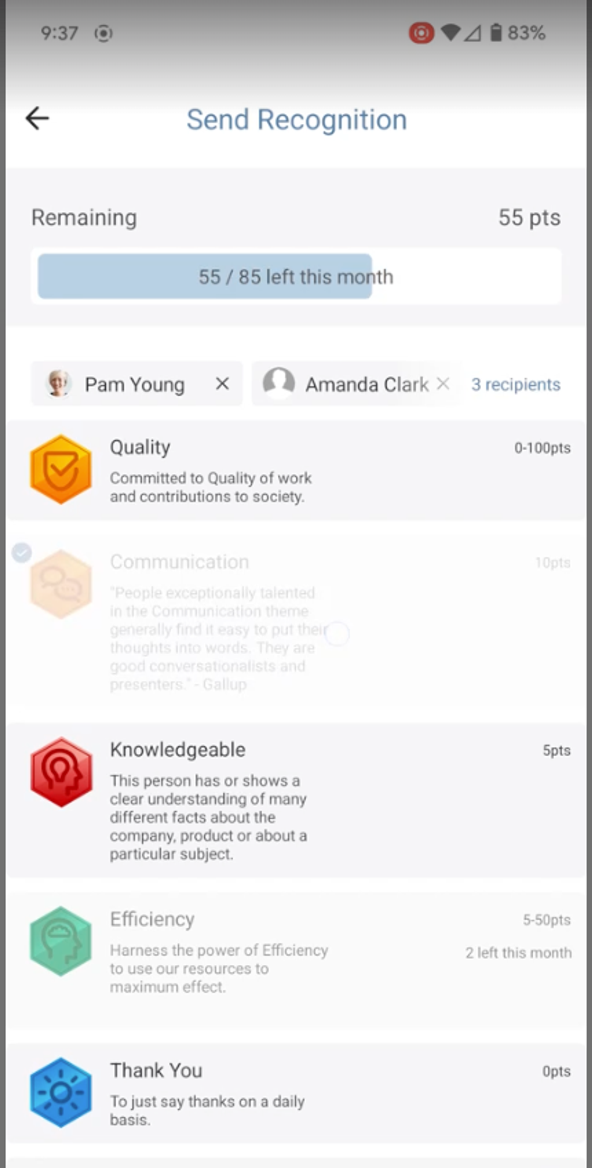 Recognize: Product Updates